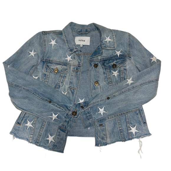 pistola | Jackets & Coats | Pistola Embroidered Star Denim Jacket ...